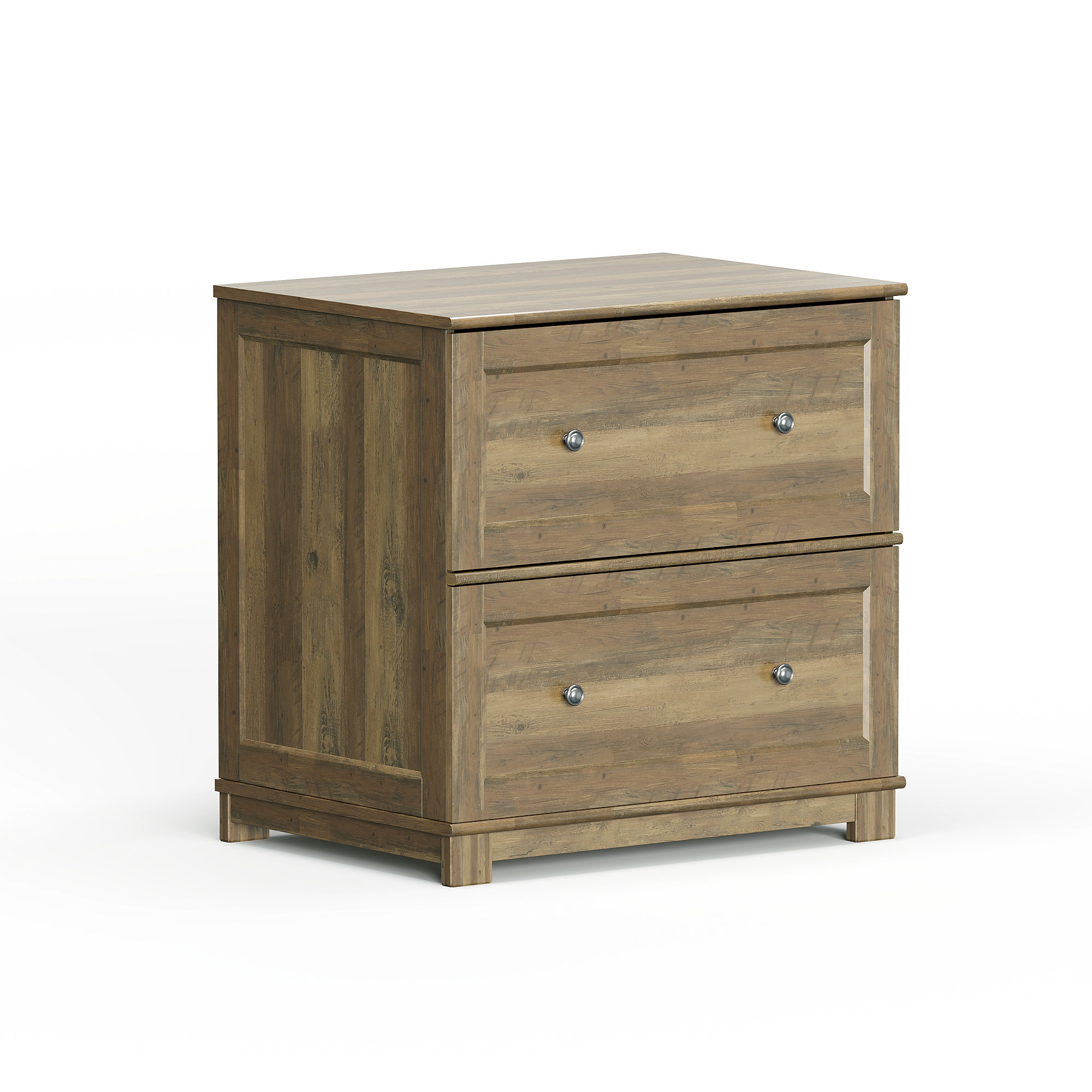 Gracie Oaks Rustic 2-Drawer File Cabinet – Solid Wood Veneer ...