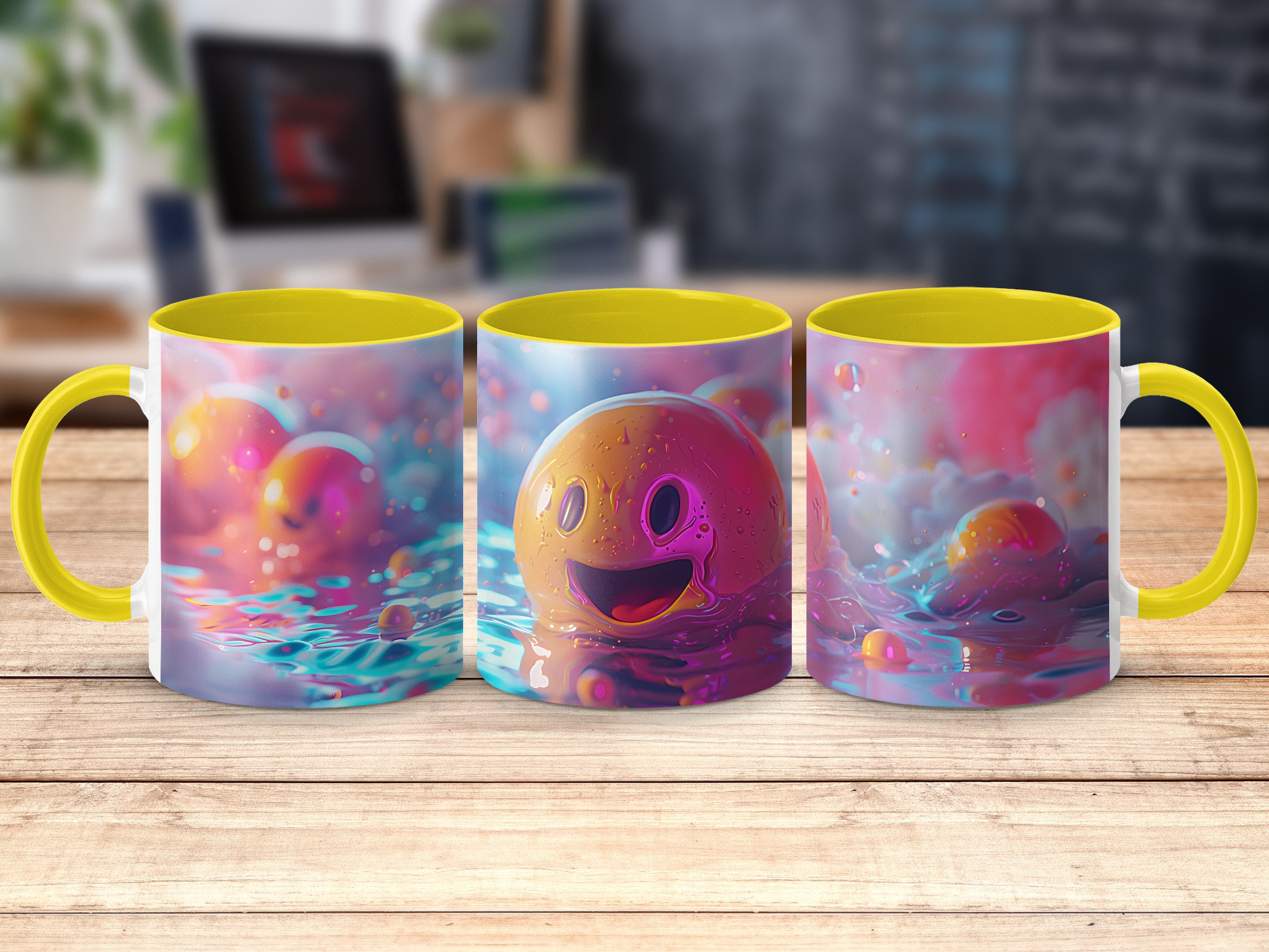 East Urban Home 3D Design 11oz Accent Mugs – Ceramic Coffee Cup with a ...