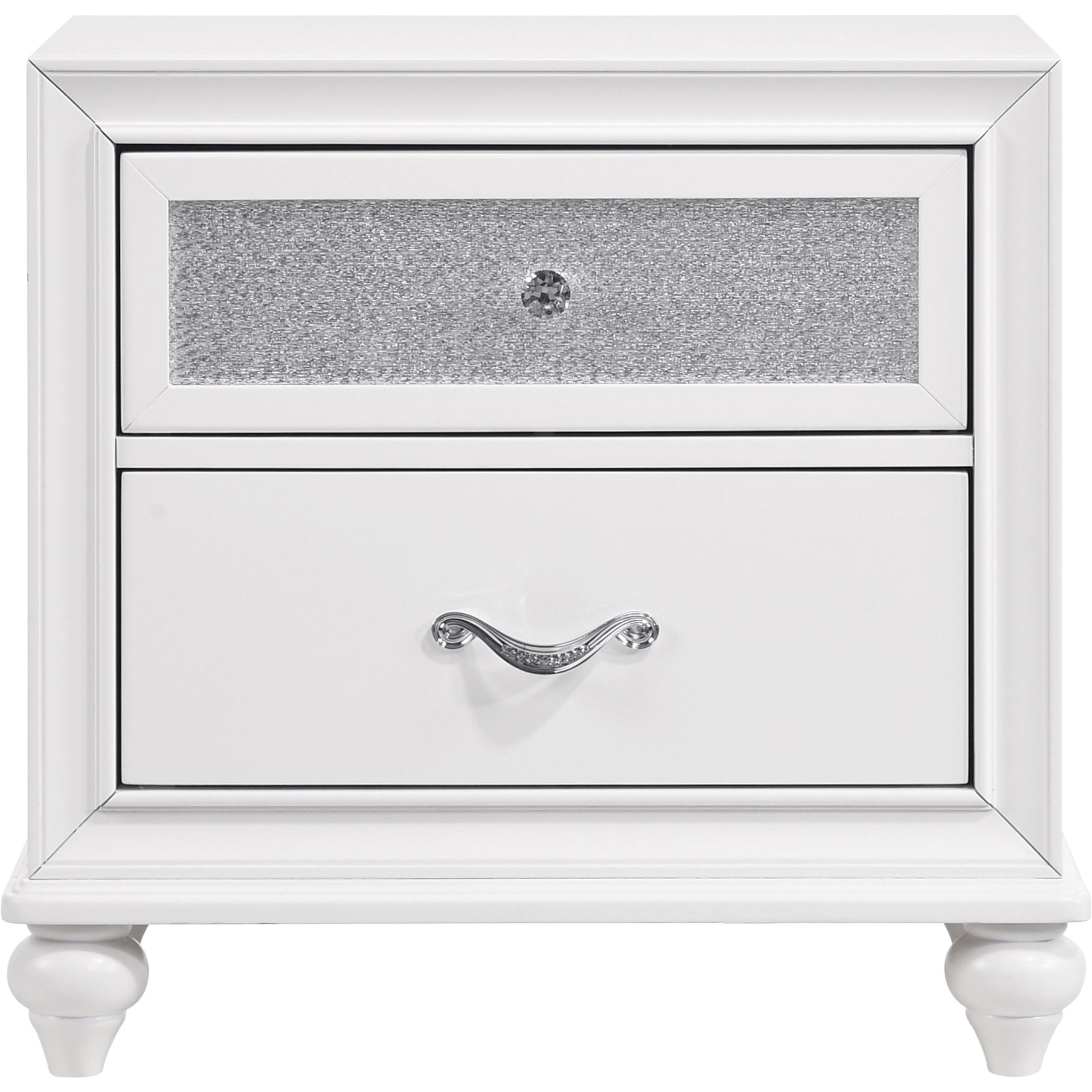Rosdorf Park Bedroom Nightstand With 2 Spacious Drawers, White Finish ...