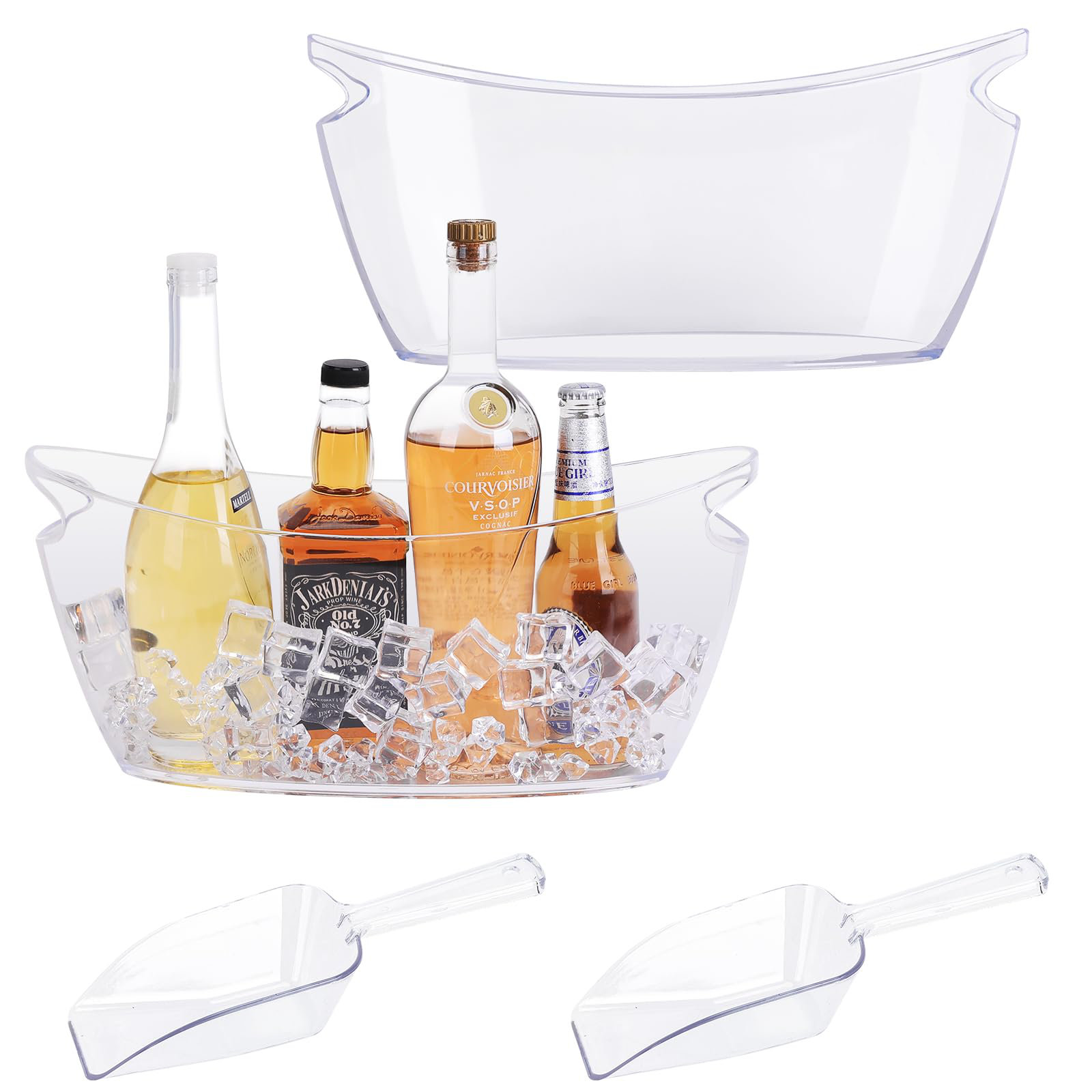 Latitude Run® 2-Piece Clear Ice Bucket Set – 6L Extra Large Beverage ...