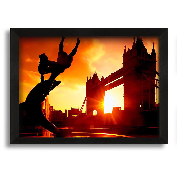 Brayden Studio London Tower Bridge Statue - Single Picture Frame Print ...