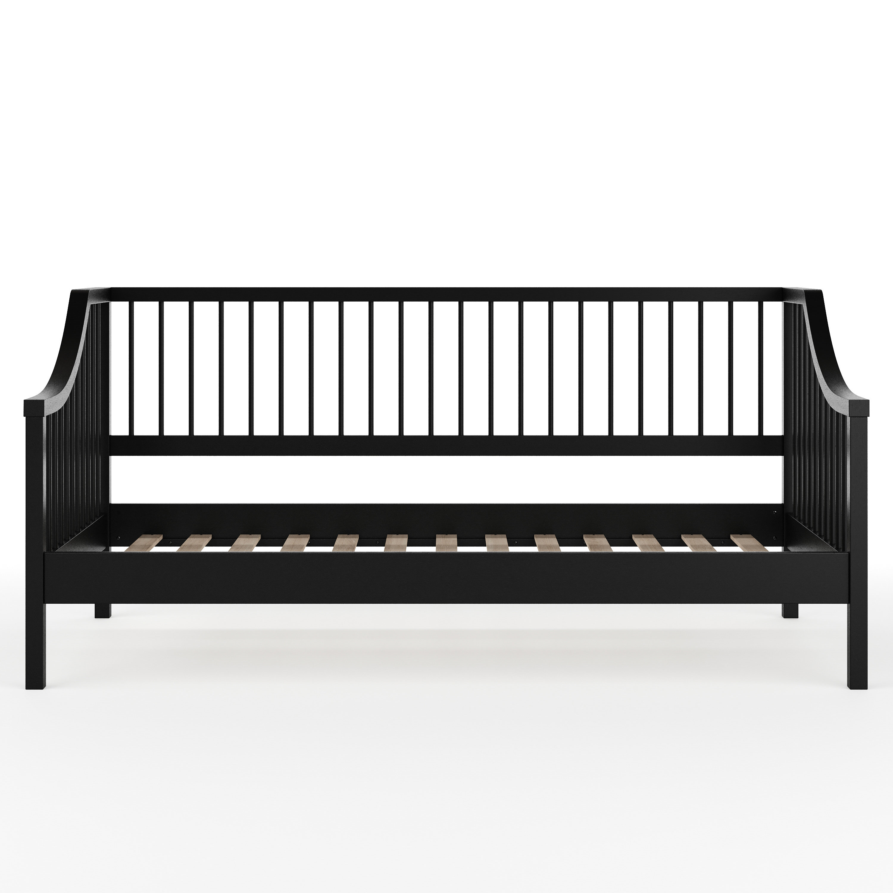 Martha Stewart Neely Wooden Platform Daybed With Spindles And Wood Slat ...
