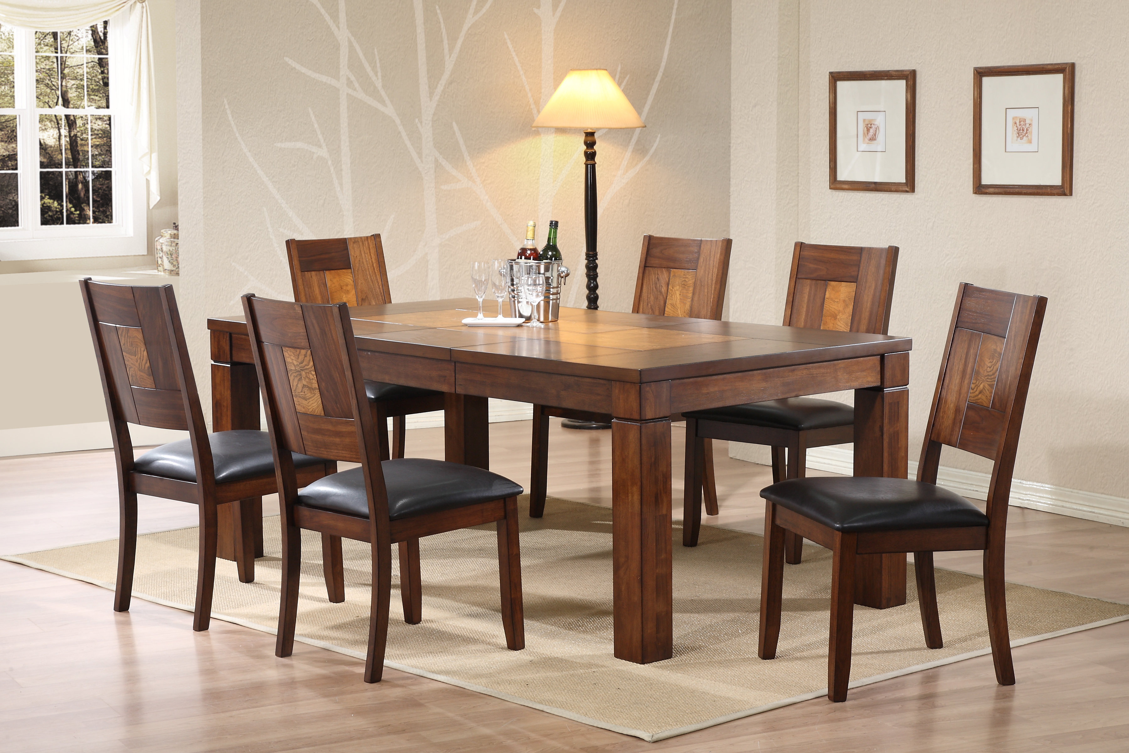 Red Barrel Studio® Timur 7 - Piece Extendable Rubberwood Solid Wood and ...