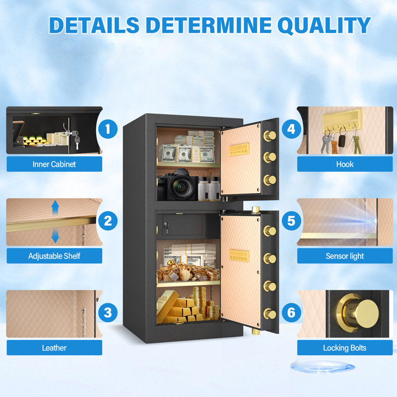 ZenithZest Large Security Safe, Password & Key Safe,with An Independent ...