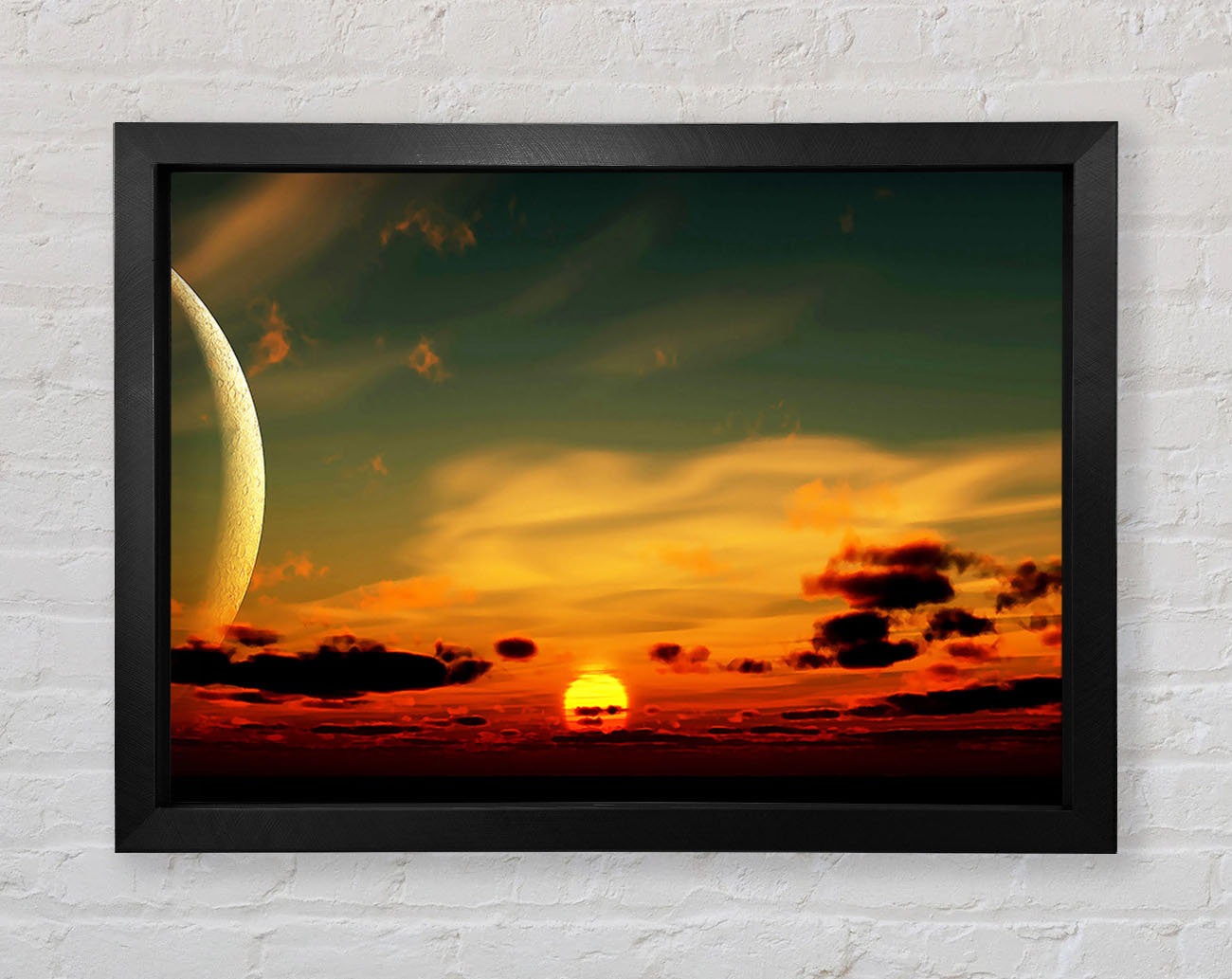 Highland Dunes Beautiful Sunset Moon Framed Print | Wayfair.co.uk