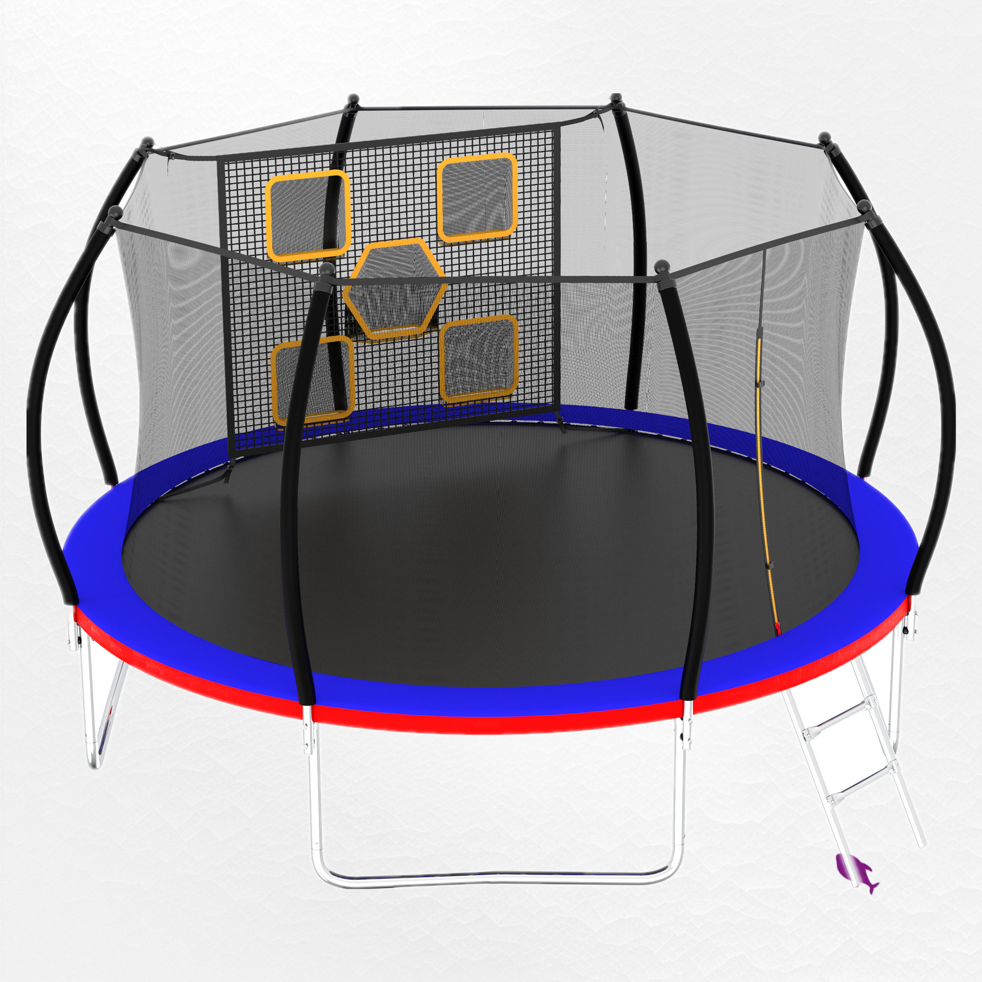 Modern Luxe Furniture 14' Round Backyard Trampoline With Safety ...
