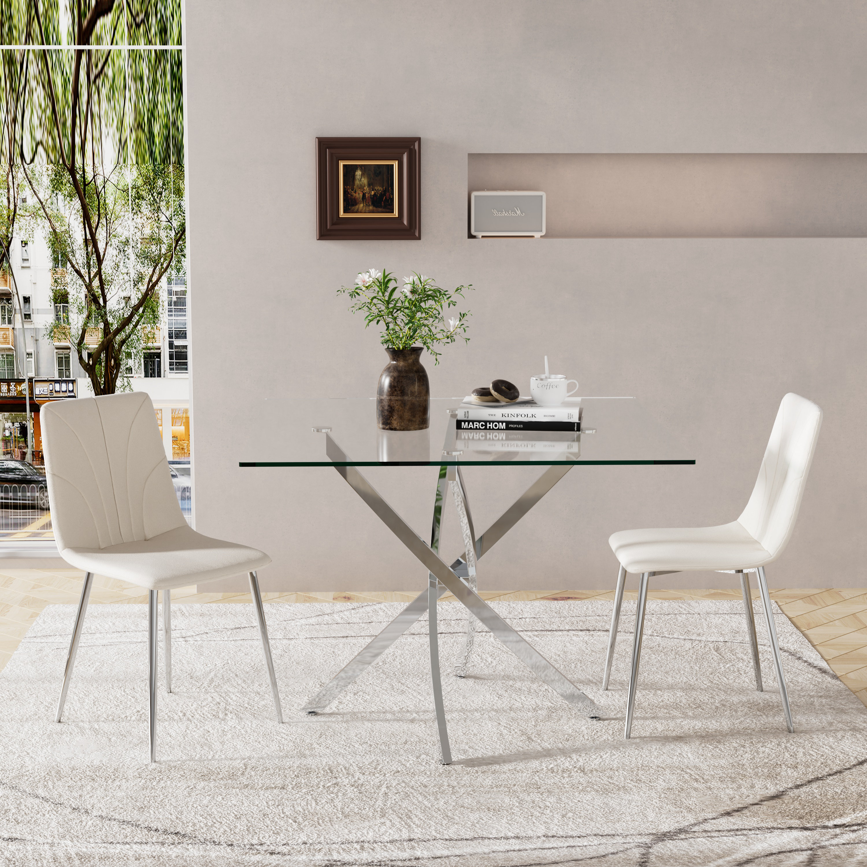 Wrought Studio™ 36" Square Kitchen Dining Table Set | Wayfair