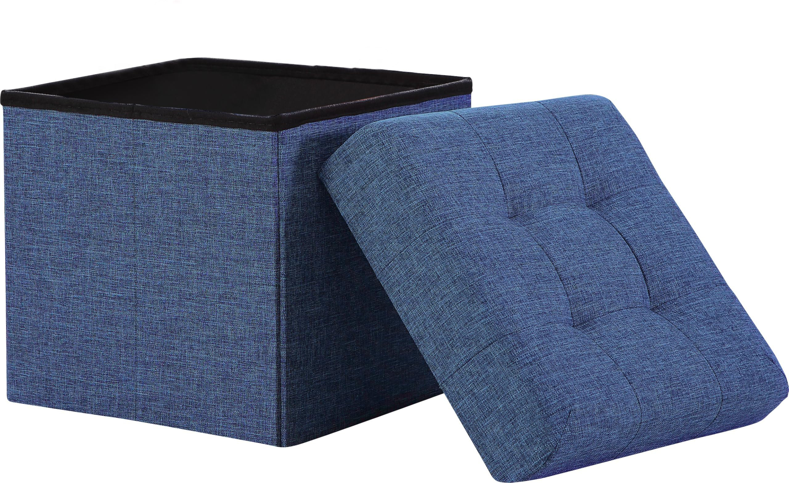 Latitude Run® Folding Storage Ottoman With Storage, Square Small ...
