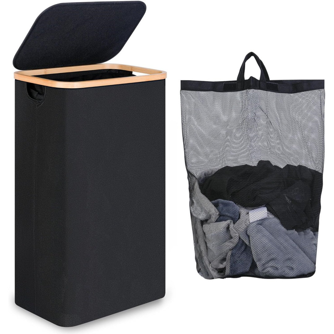 Latitude Run® Slim Laundry Hamper, Narrow Laundry Basket With Lid ...