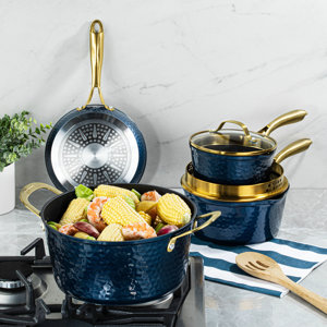 Granitestone Charleston Collection Hammered Navy 15 Piece Nonstick ...