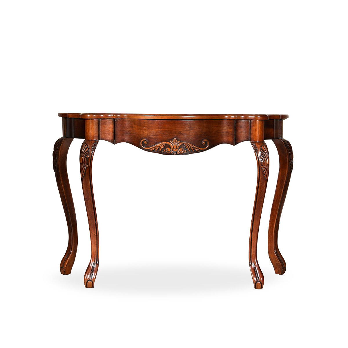 Rite Treasure 45.08" Half Moon Rectangular Solid Wood Console Table ...