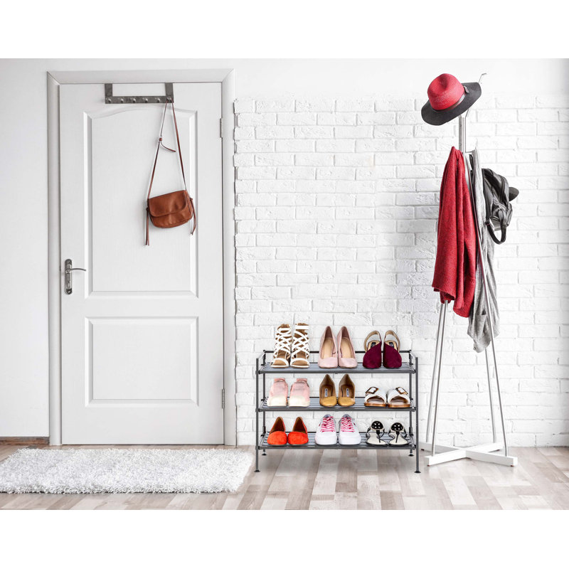 Seville Classics 3-Tier (12 Pair) Stackable Resin Shoe Storage Rack ...