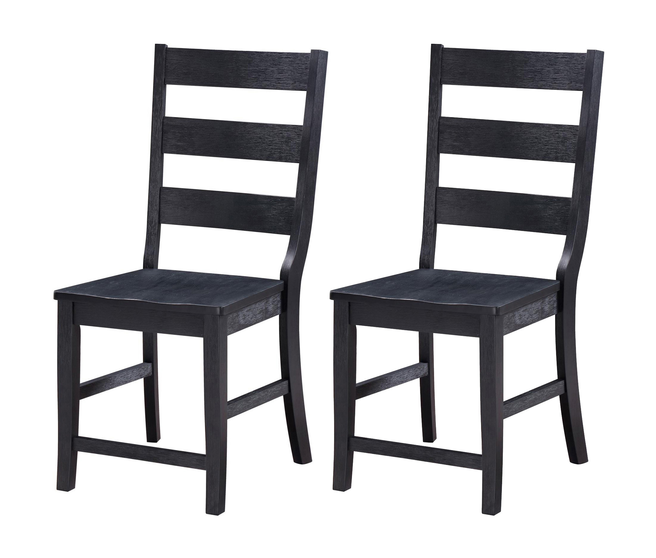 Winston Porter Koester Black Ladder Back Side Chairs (Set of 2) | Wayfair