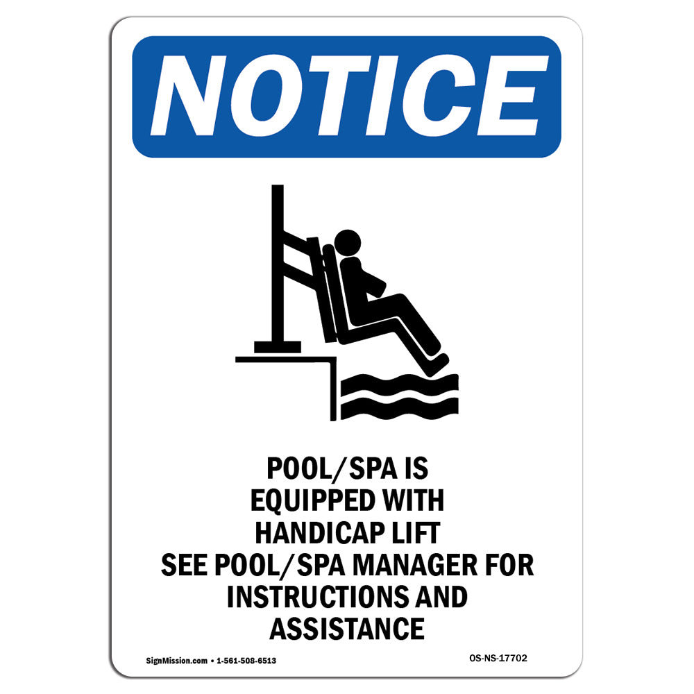 SignMission Pool Spa Is Equipped Sign with Symbol | Wayfair