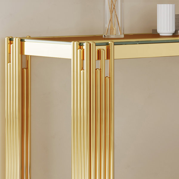Mercer41 Tempered Glass Console Table | Wayfair