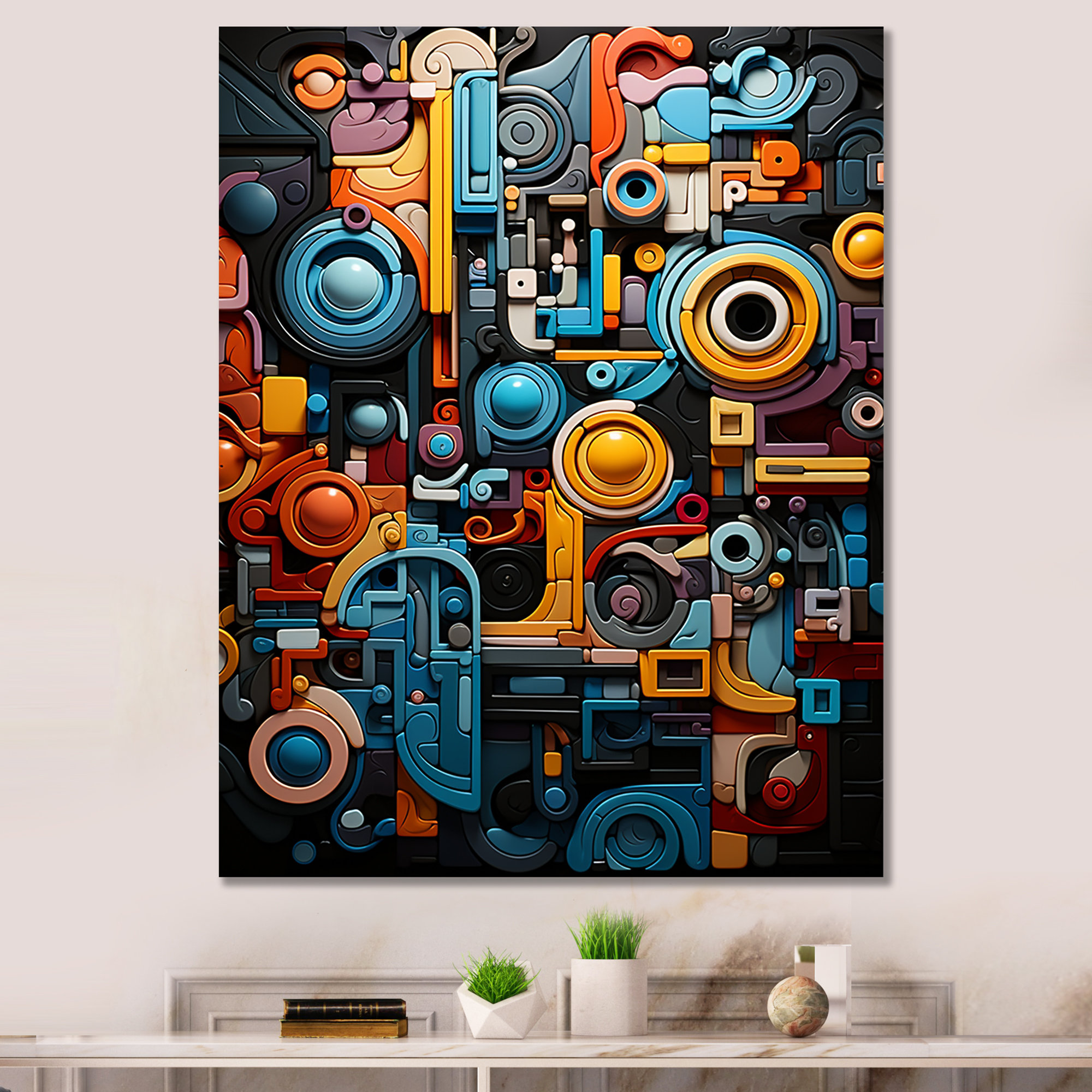 Latitude Run® Opt Art Chromatic Fusion II - Abstract Canvas Prints ...