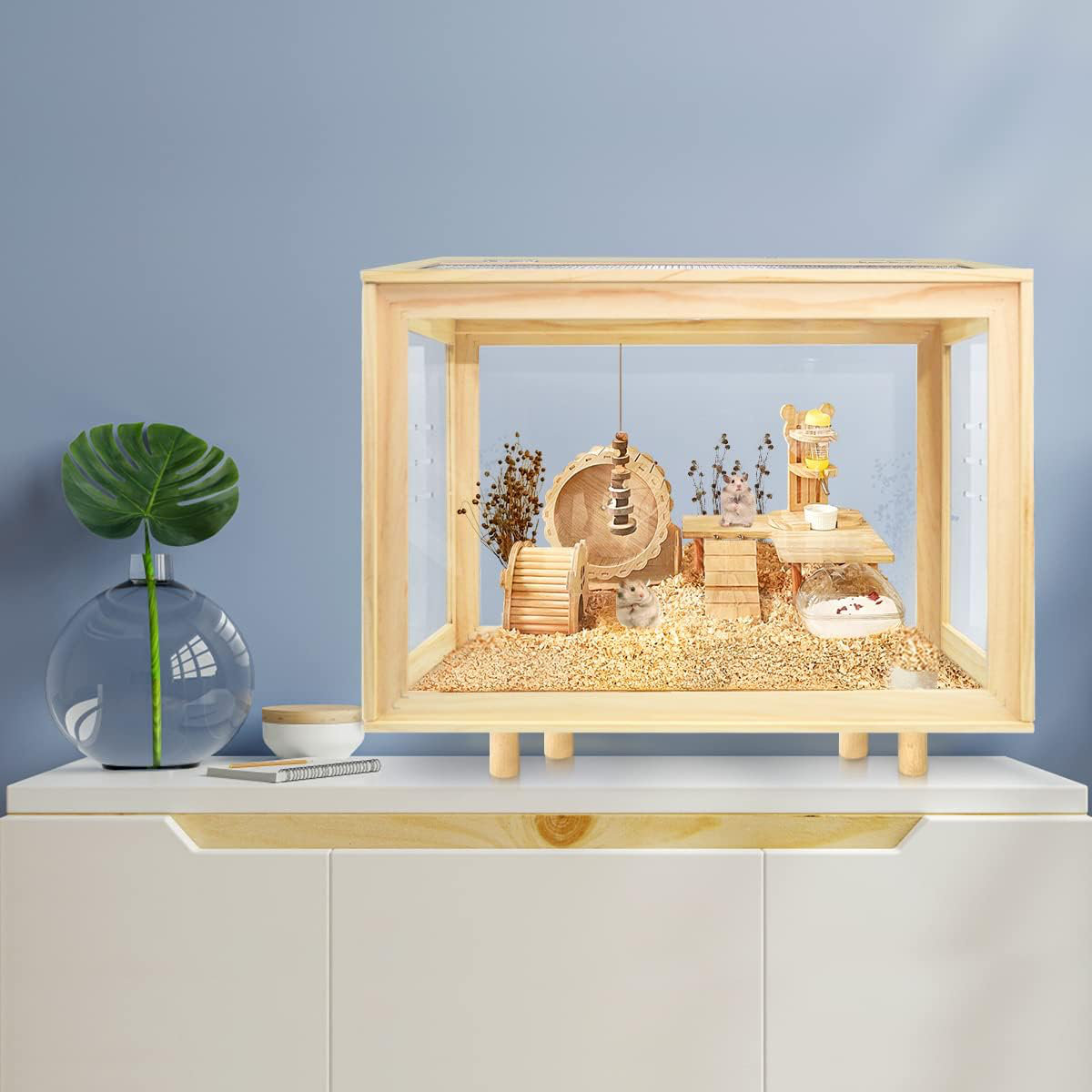 Latitude Run® Wooden Hamster Mice and Rat Habitat with Ventilator Small ...