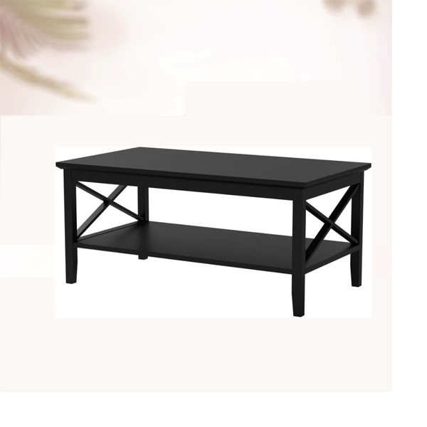 VEENOVA Rectangular Coffee Table, Dark Wood Coffee Table, Living Room ...