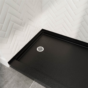 GIVING TREE 60" W X 32" D Solid Surface Shower Base, With Drain ...