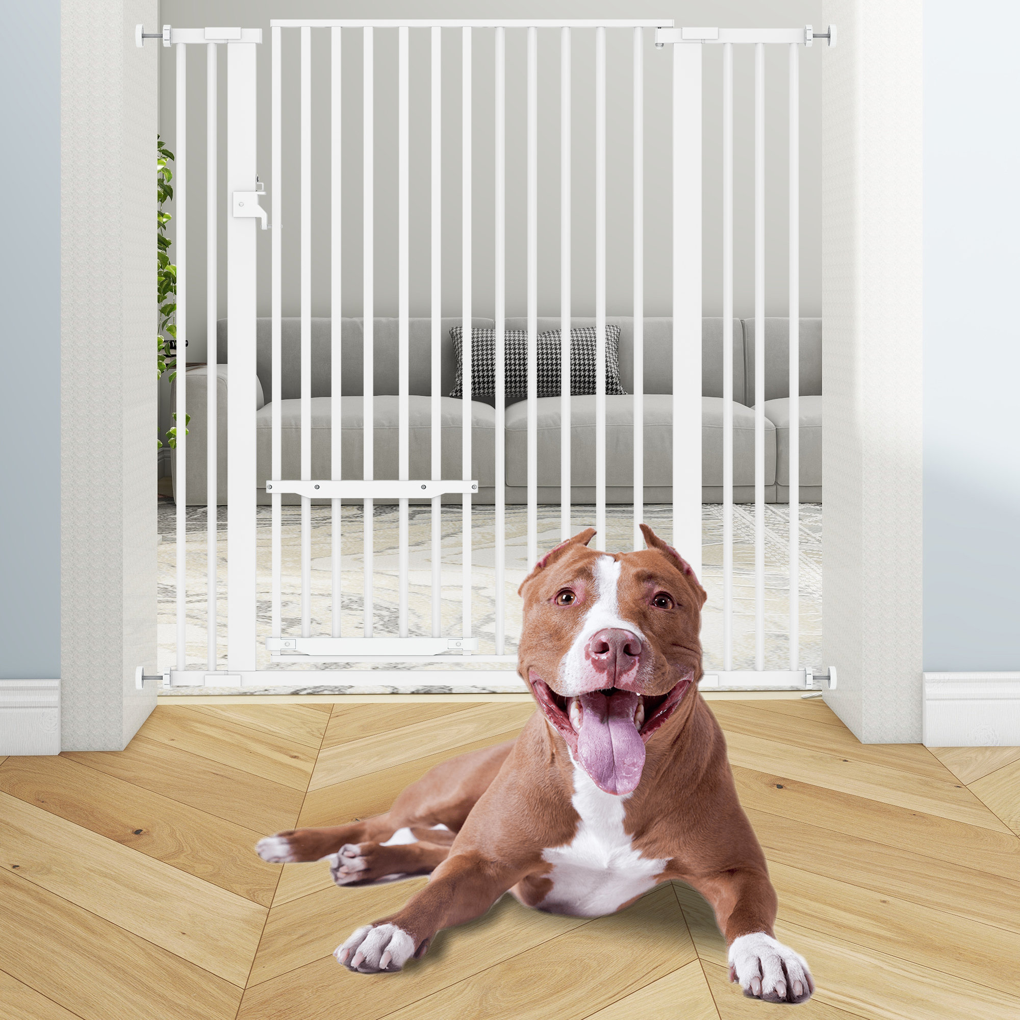 Tucker Murphy Pet™ Pet Gate with Adjustable Door, 20-48 Inch Auto Close ...