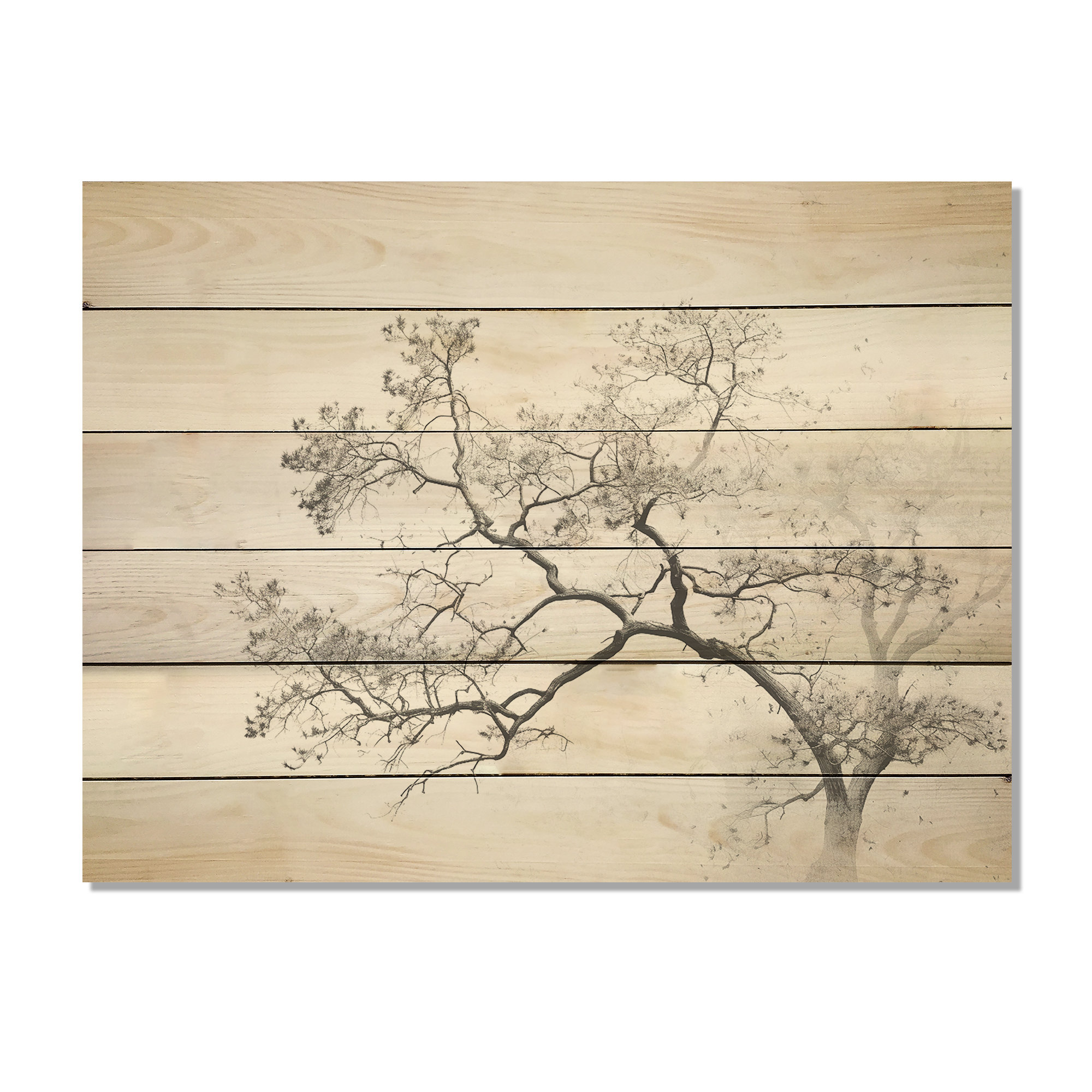 Lark Manor Minimalism White Tree Pine Dream - Tree Pine Wood Art On ...