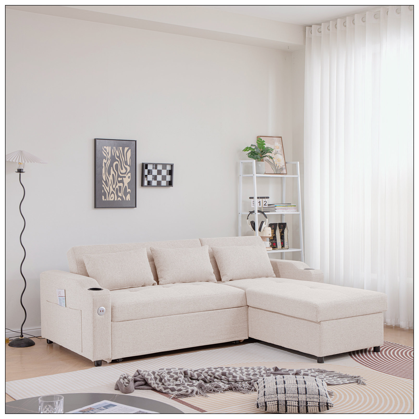 Latitude Run® 84"Adjustable Backrest Sofa Bed | Wayfair