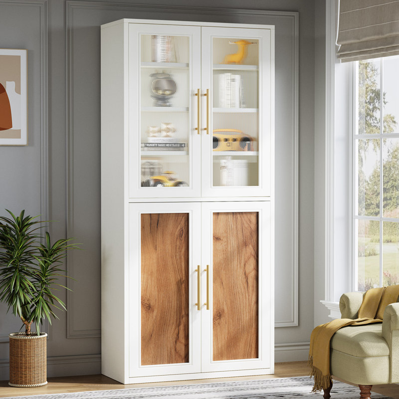 Latitude Run® 8-Tier 69-Inch Tall Bookshelves Bookcase with Doors | Wayfair