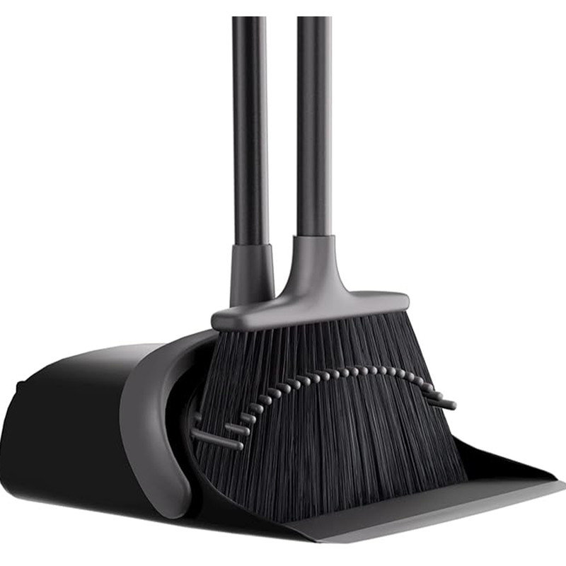 Minoky Broom and Dustpan Set for Home, 52'' Long Handle, Standing ...