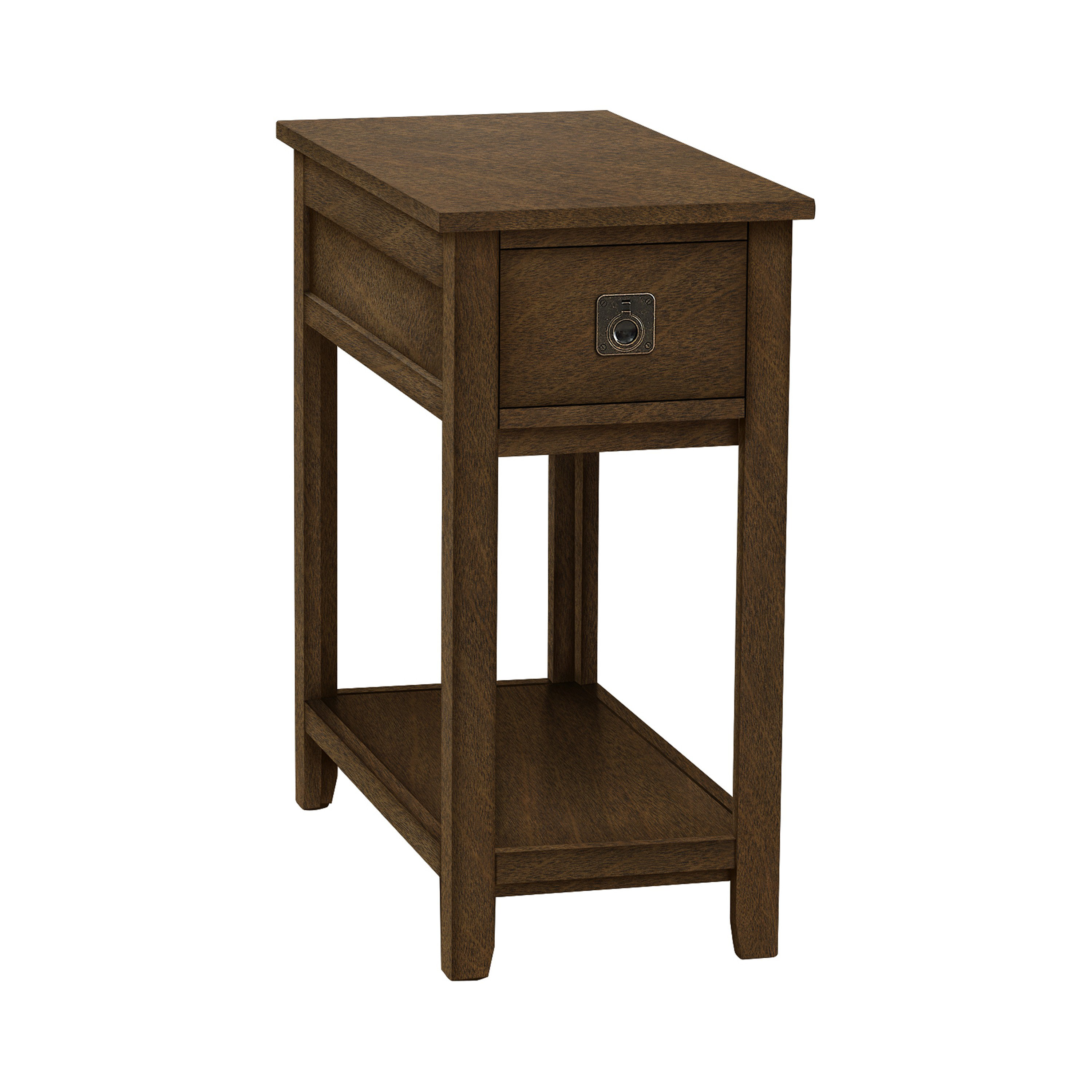 Benjara Side End Table, 12 X 24 Narrow Rectangular Shape, 1 Drawer ...