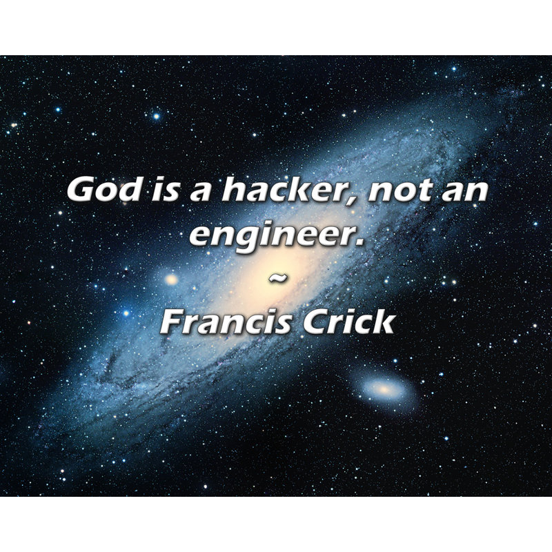 Trinx Francis Crick Quote: God is a hacker, not an engineer. | Wayfair