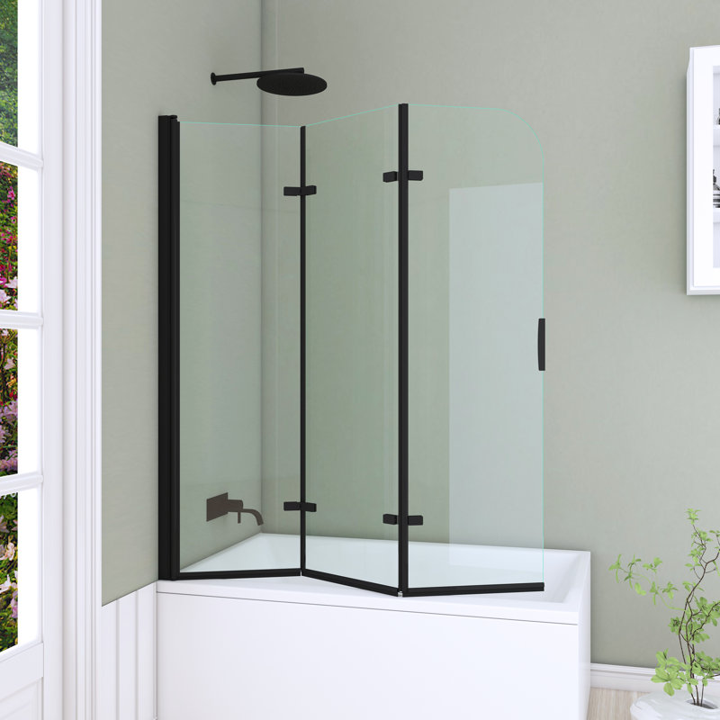 Hypertaire Jraty 51" W x 59"H Three Plates Folding Tub Door Bathtub ...