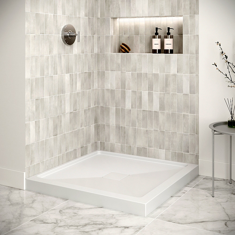 Streamline Bath Streamline 36 in. x 36 in. Corner PP Shower Base in ...