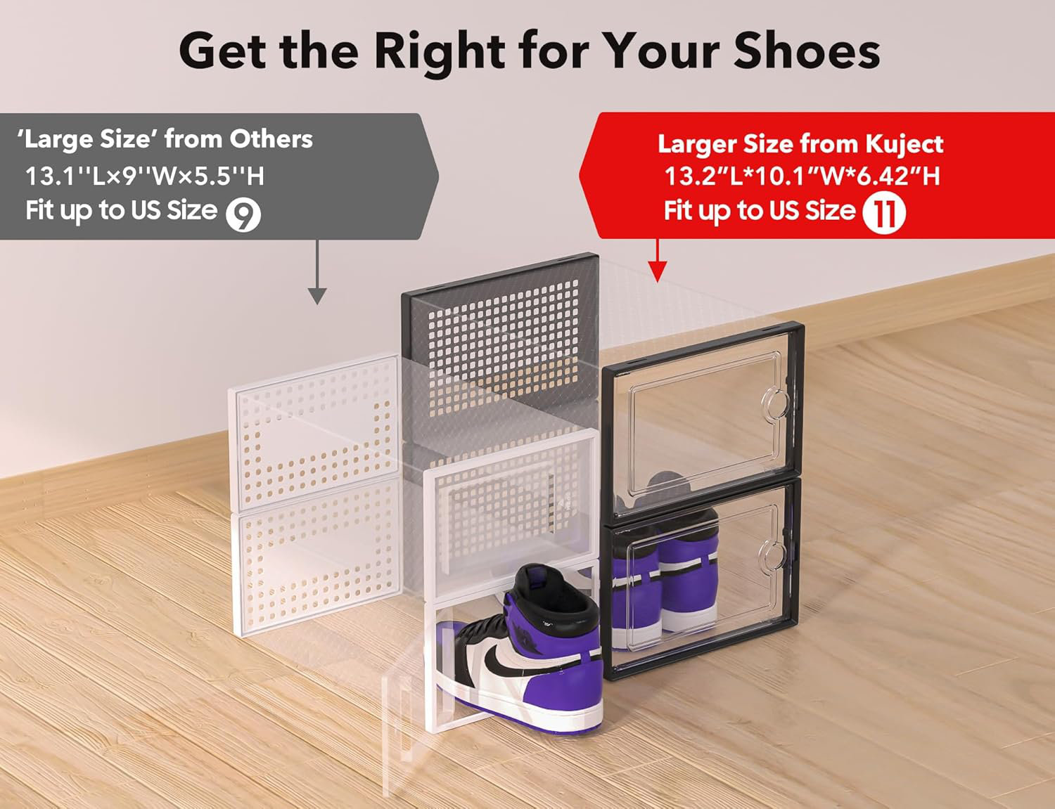 Rebrilliant X-Large Shoe Storage Boxes Organizers Clear Plastic ...