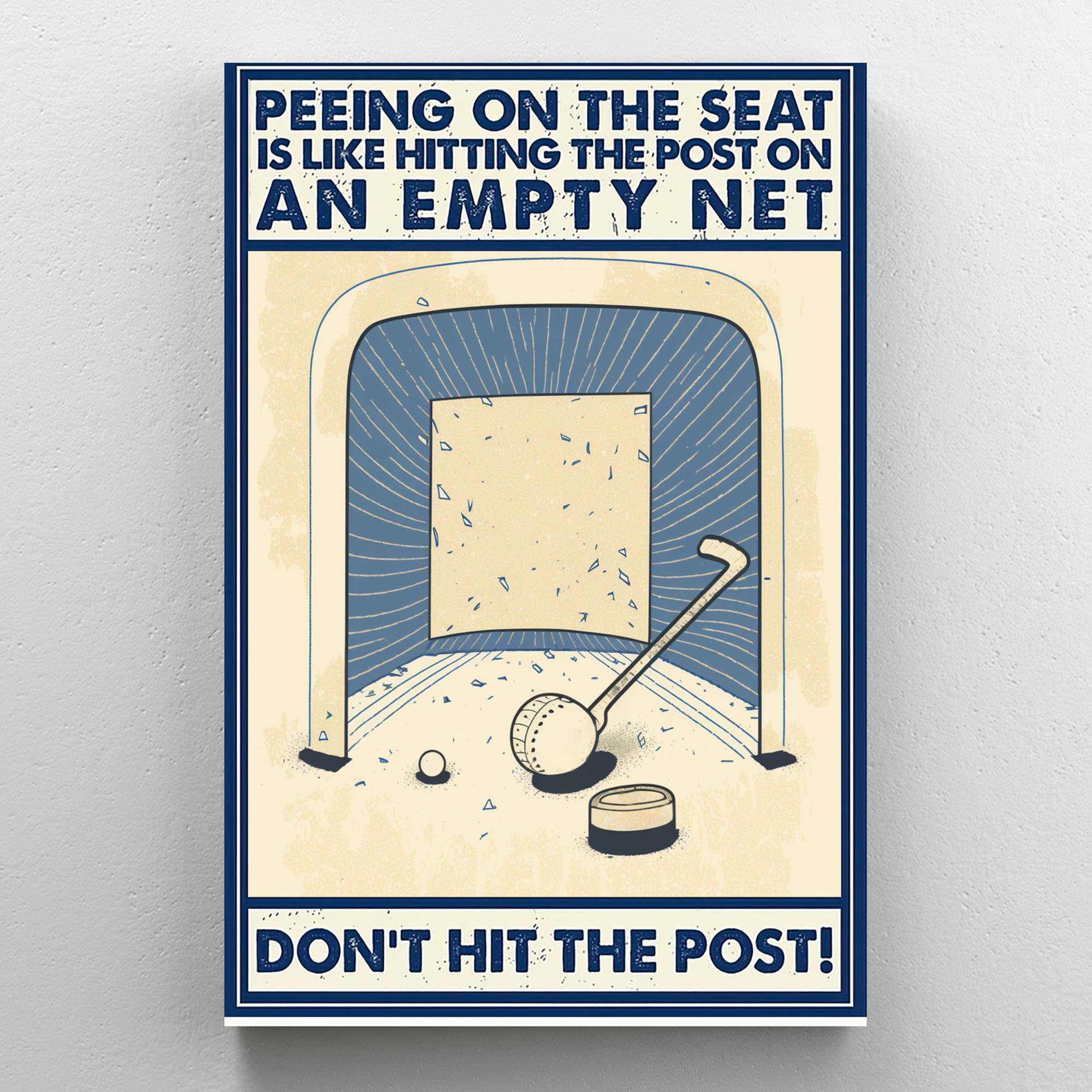 Trinx Hockey Dont Hit The Post On Canvas Graphic Art | Wayfair