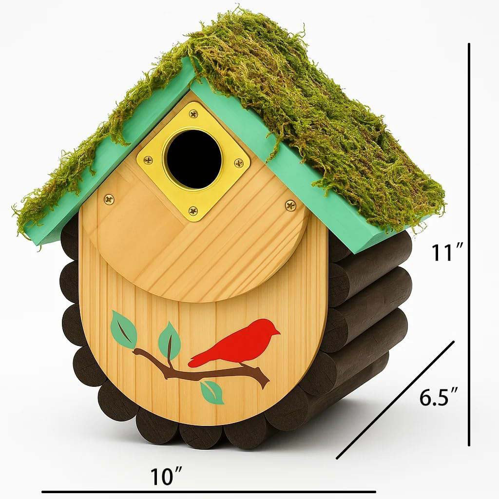 August Grove Bird House For Bluebirds And Cadinals - Cedar Wood Large ...
