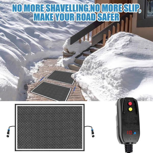 Priyet 20 x 30 Inches Heated Snow Melting Mat Heat Walkway Driveway Mat ...