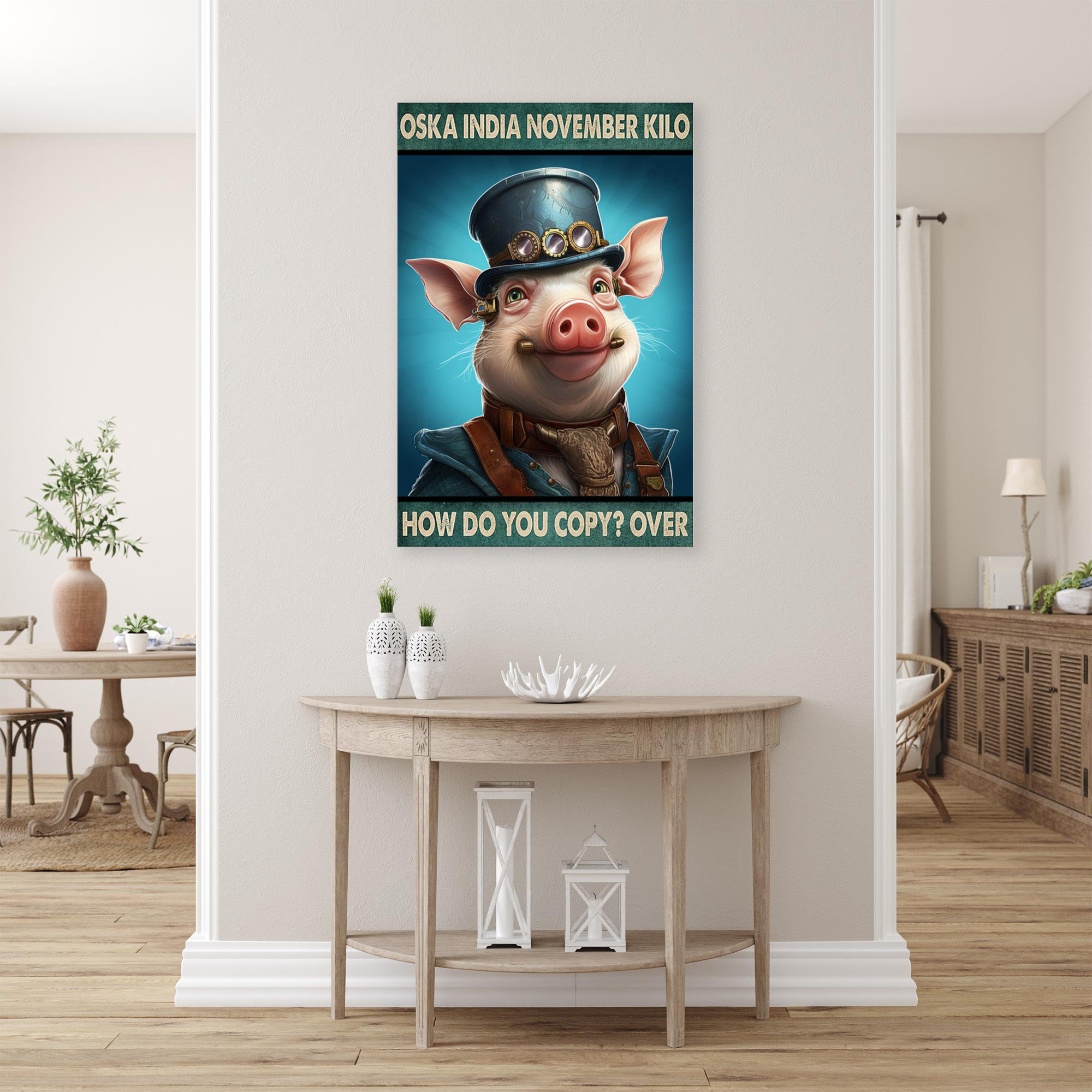 Trinx Jasalynn Pig How Do You Copy Over - 1 Piece Rectangle Graphic Art ...