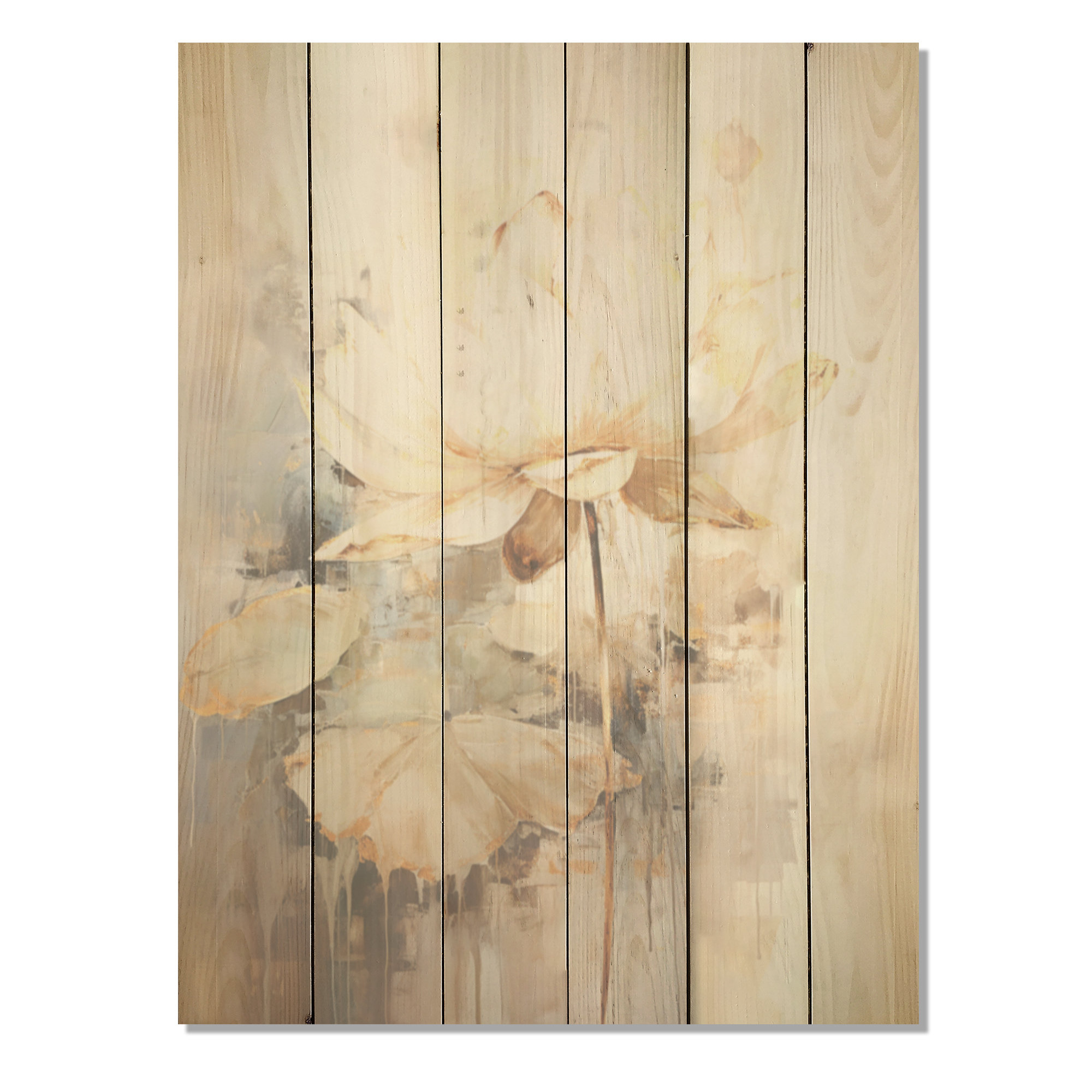 Lark Manor™ Antique Lotus Connection - Lotus Wood Wall Art On Natural ...