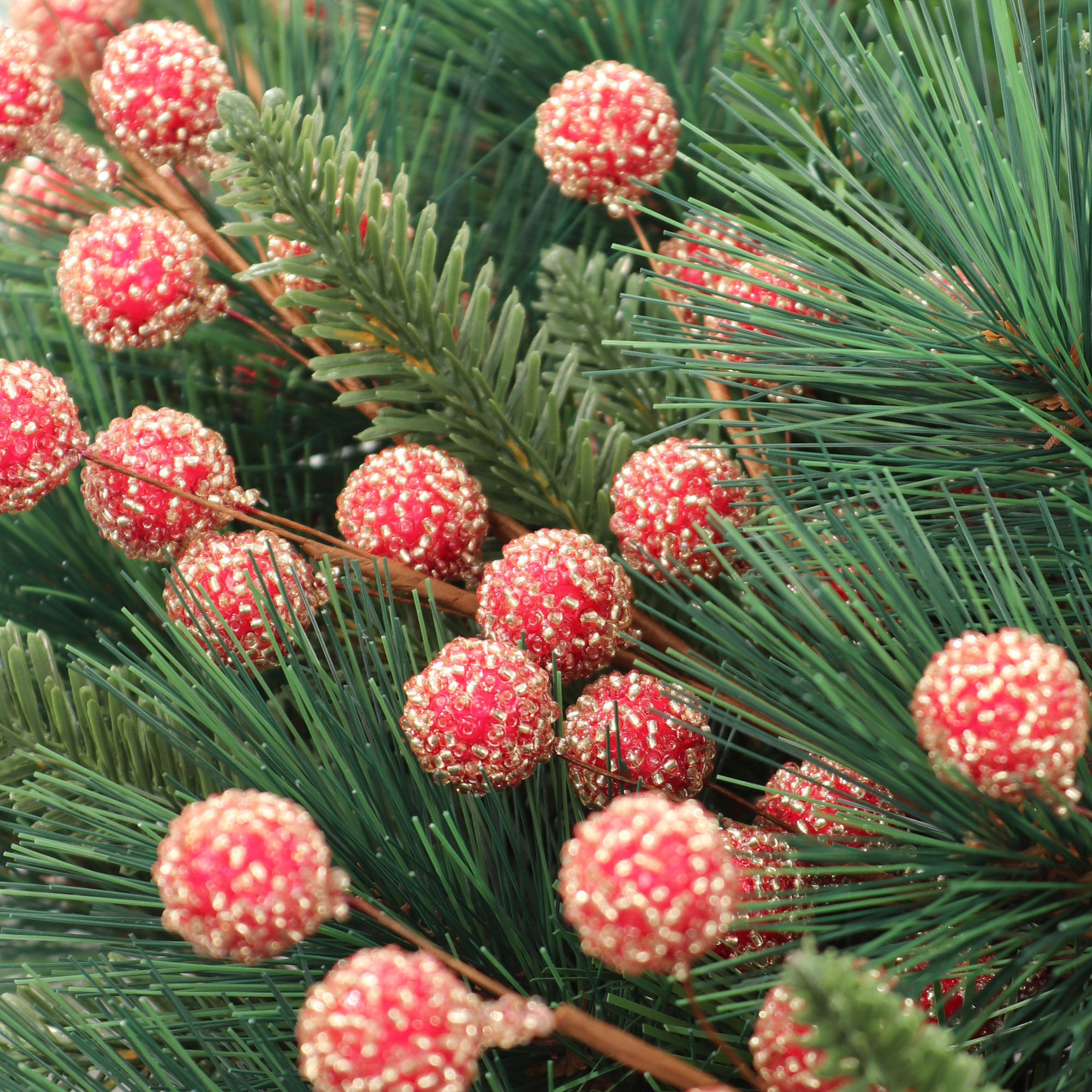 The Holiday Aisle® 12-Piece Holly Berry Ornament Set – Lifelike Red ...