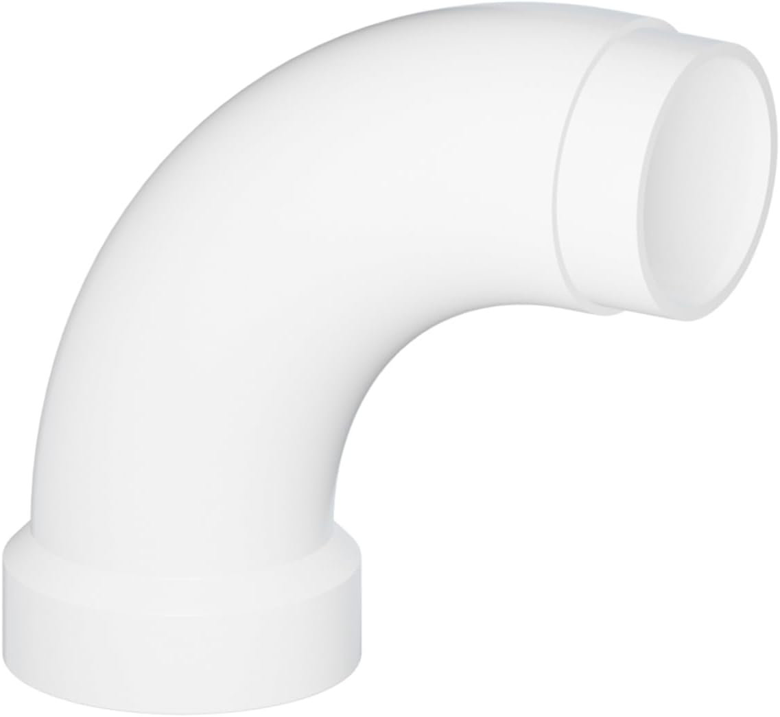 Supply Giant 2 in. White PVC DWV Long Sweep 90° Street Elbow, Hub x ...