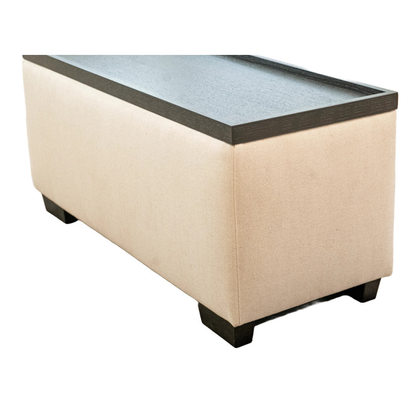 Latitude Run® Living Room Storage Console, Linen Upholstered Storage ...