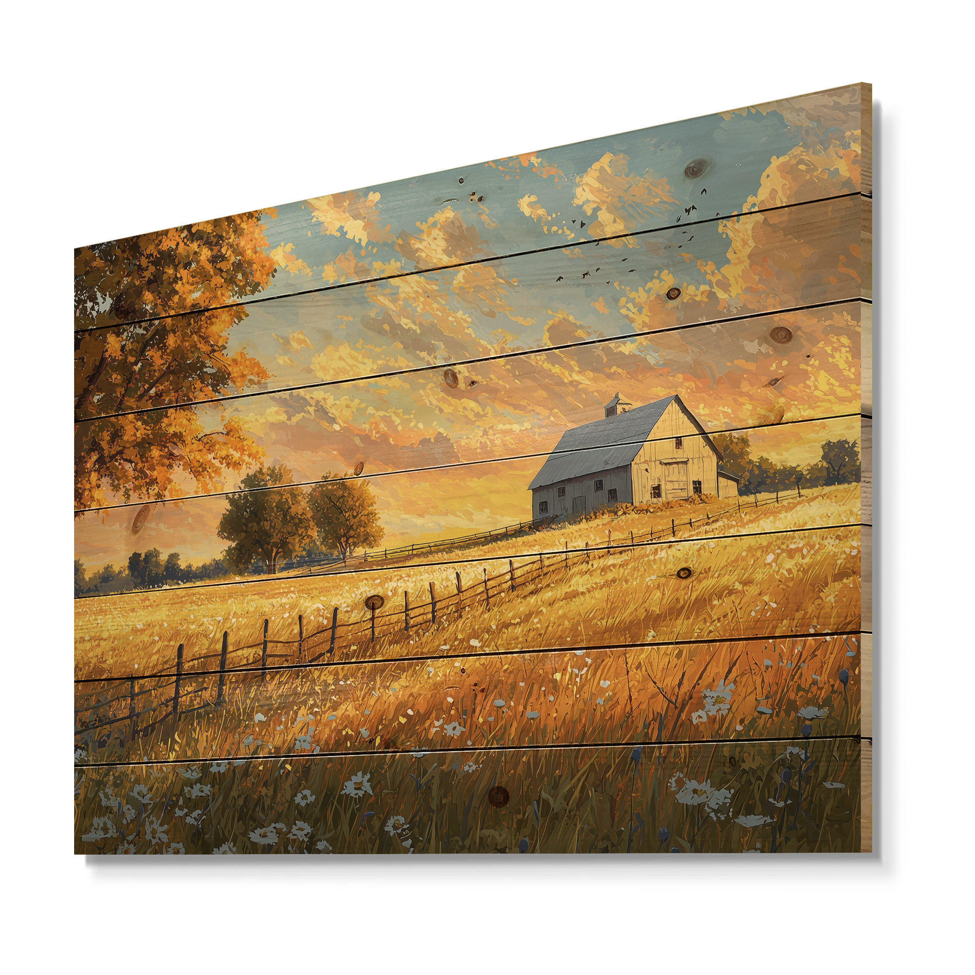 Ophelia & Co. Countryside Golden Hour On The Farm I - Countryside Wood ...