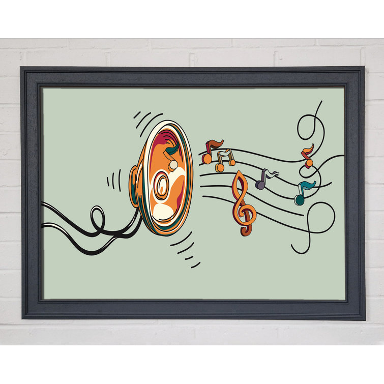 Marlow Home Co. Music Notes Speaker - Single Picture Frame Art Prints ...