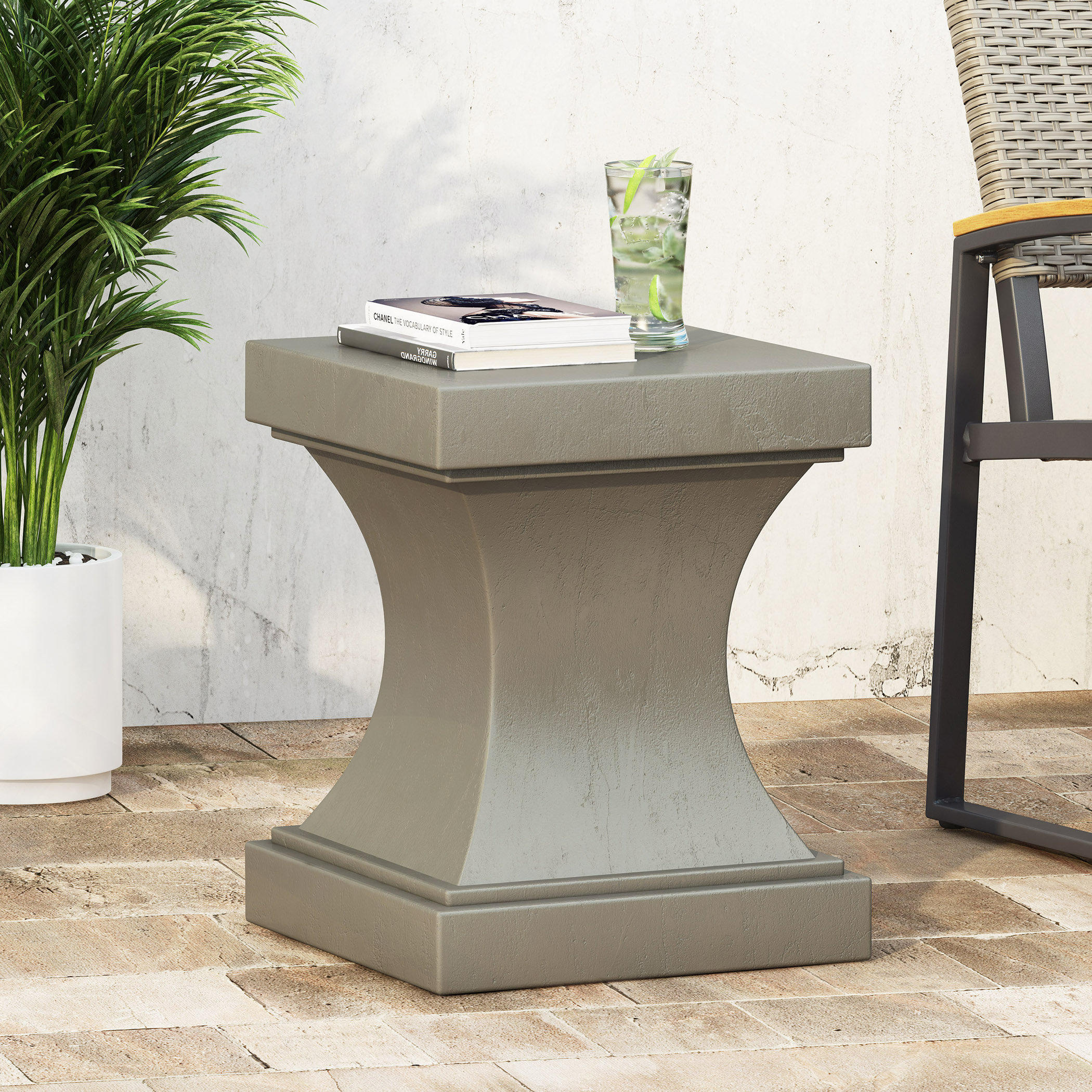 MIAMI CUSTOM FURNITURE & UPHOLSTERY LLC Modern Pedestal Side Table ...