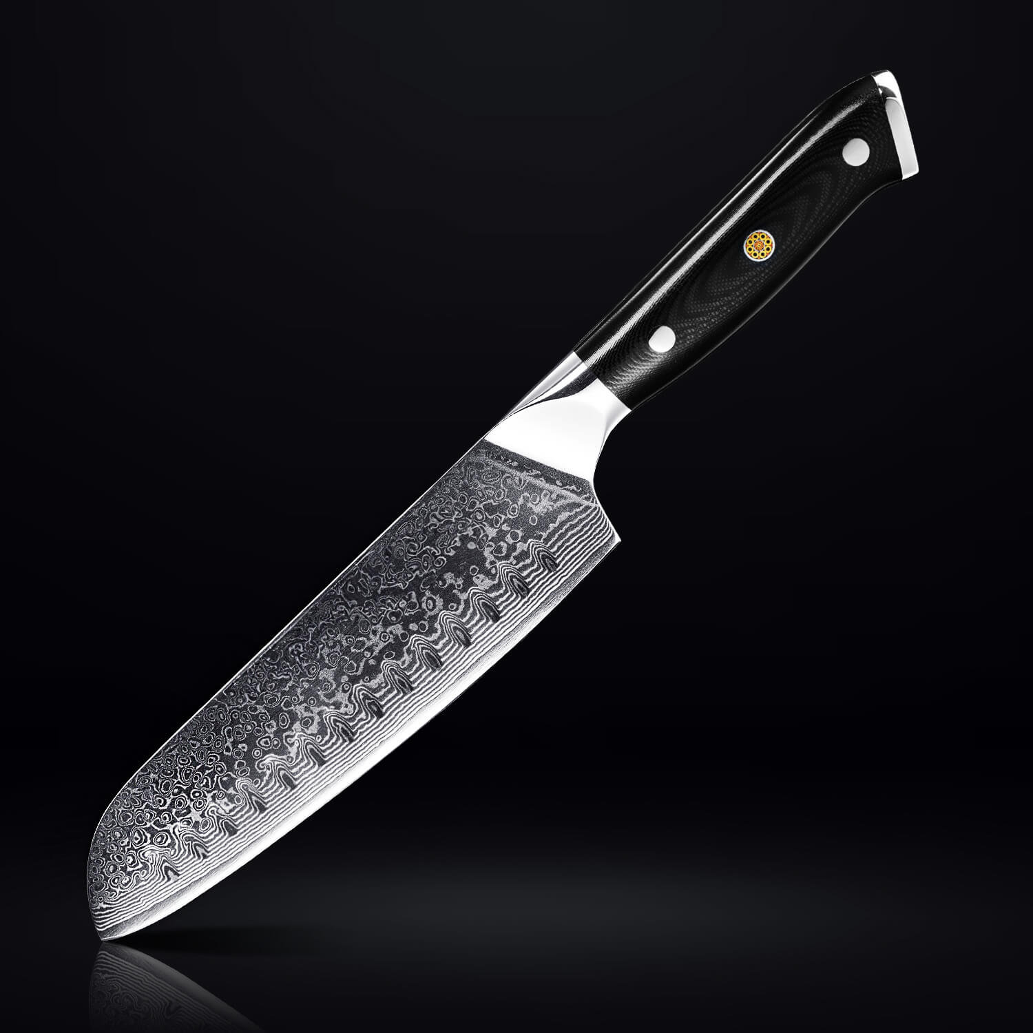 Senken Knives "Shogun" Japanese VG10 Damascus Steel 7" Santoku Knife ...