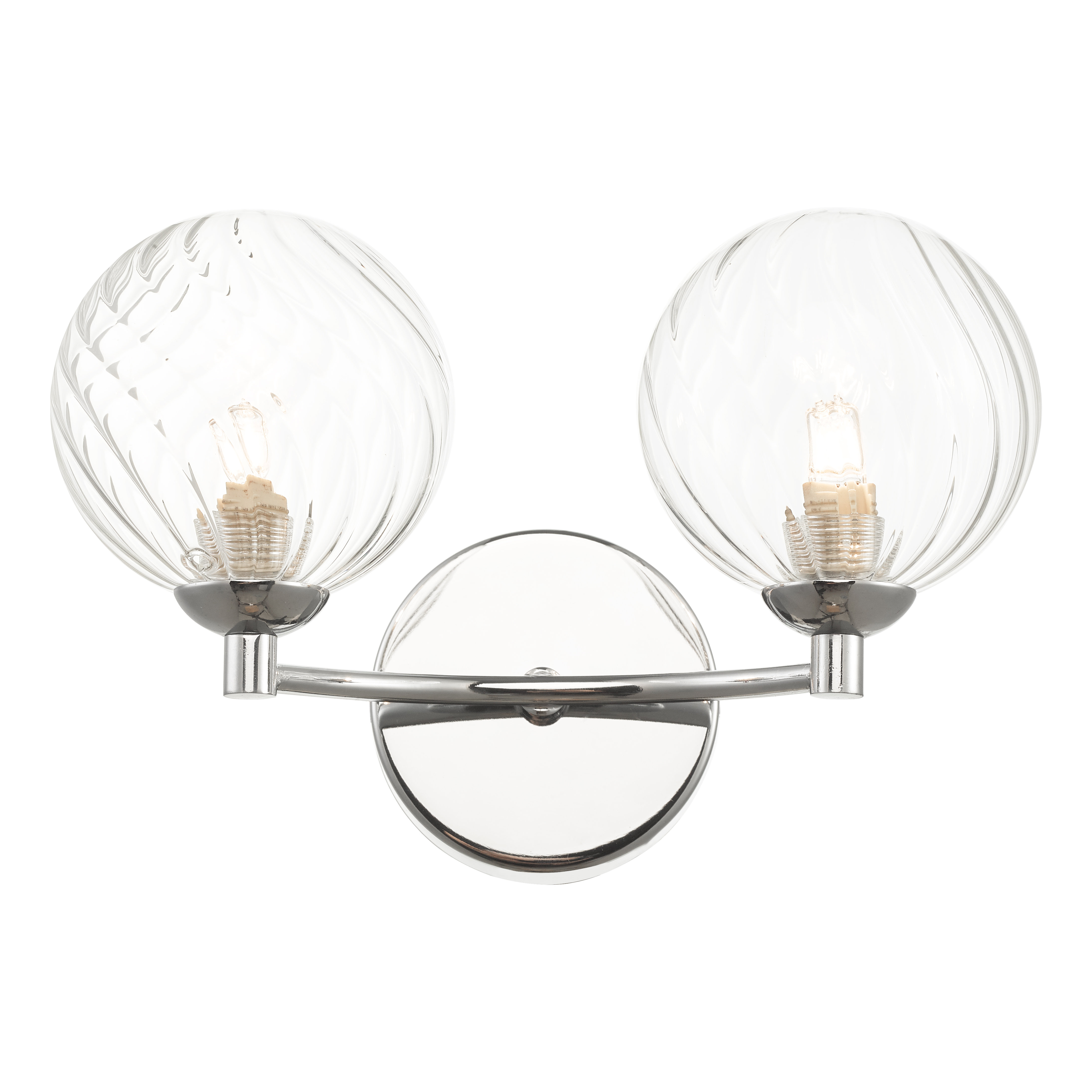 Rosdorf Park Izzy 2LT WALL LIGHT POL CHR CW TWISTED GLS | Wayfair.co.uk
