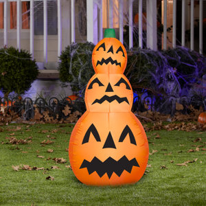 The Holiday Aisle® Outdoor Halloween Pumpkin Stack Inflatable & Reviews ...