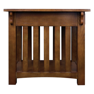 Loon Peak® Mission Solid Wood End Table in Medium Oak & Reviews | Wayfair