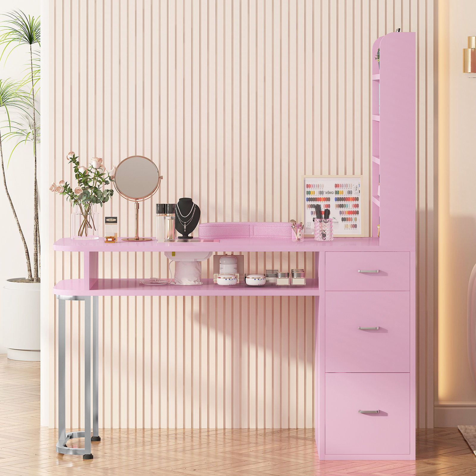 TABU Manicure Table, Professional Nail Table for Nail Tech with Side ...