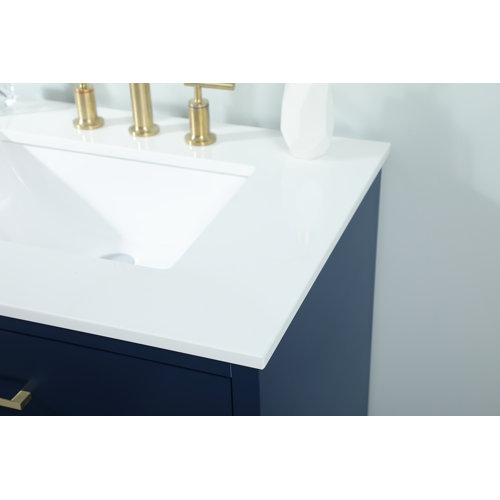 Mercury Row® Burkley 30'' Single Bathroom Vanity with Engineered Marble ...